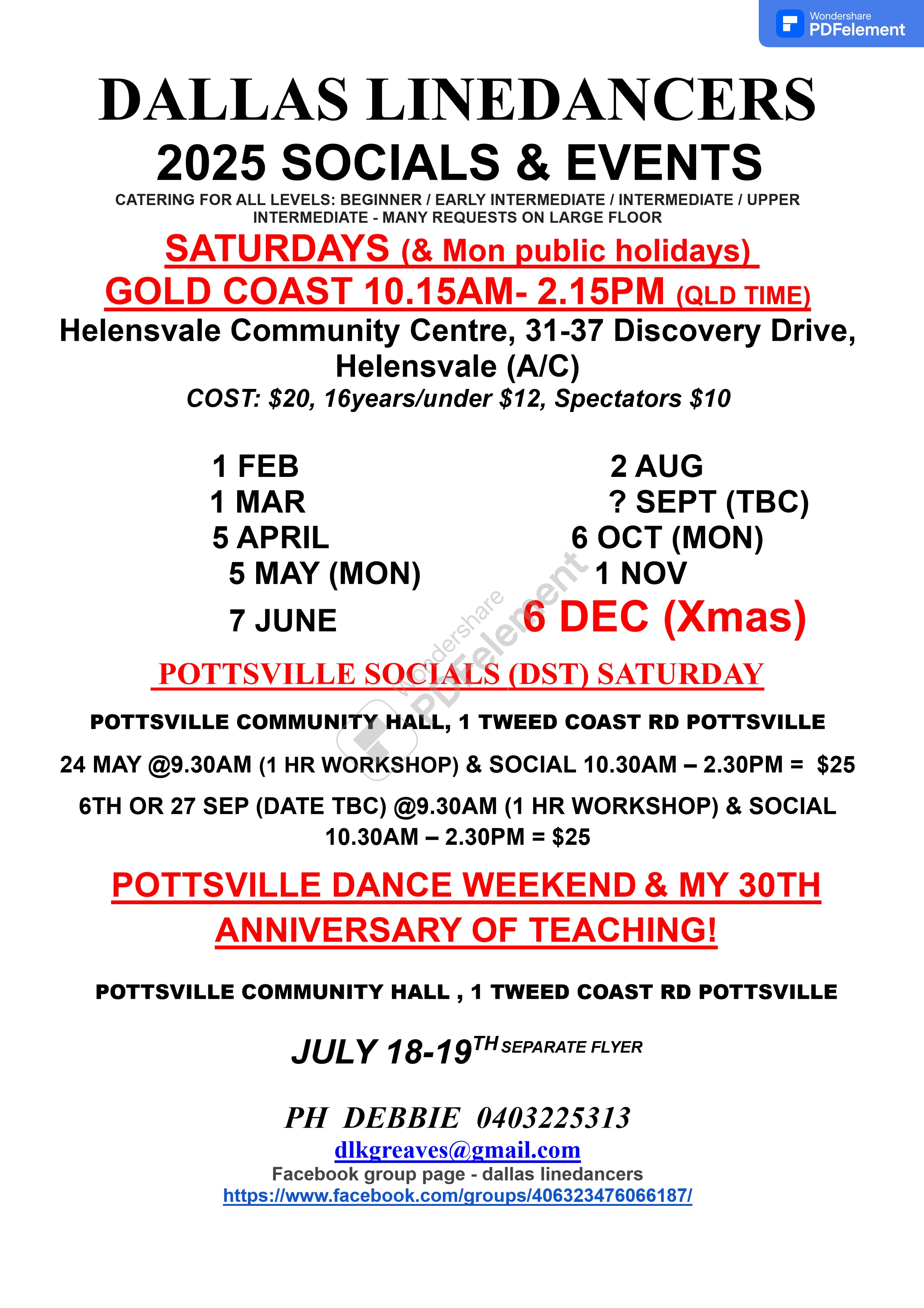 Dallas Line Dancers – Brisbane, Gold Coast and Tweed shire