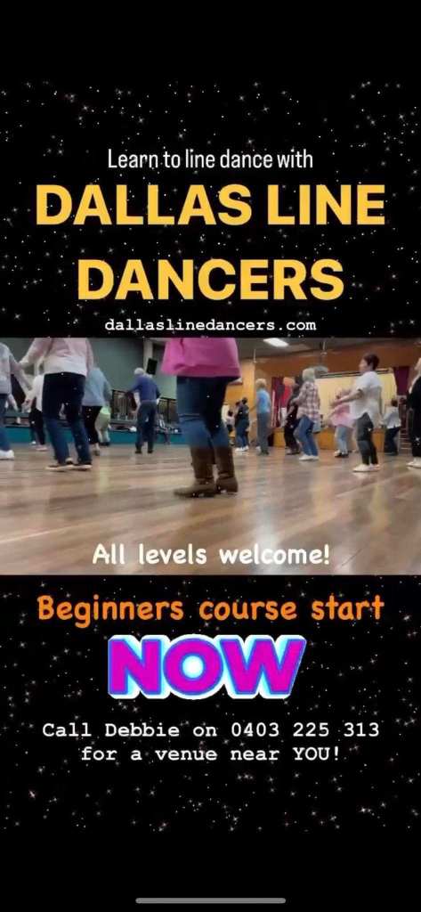 Class Times and Venues – see below – Dallas Line Dancers